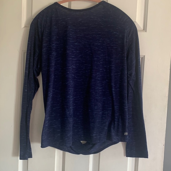 Tops | Long Sleeve With Open Back Blue Top | Poshmark